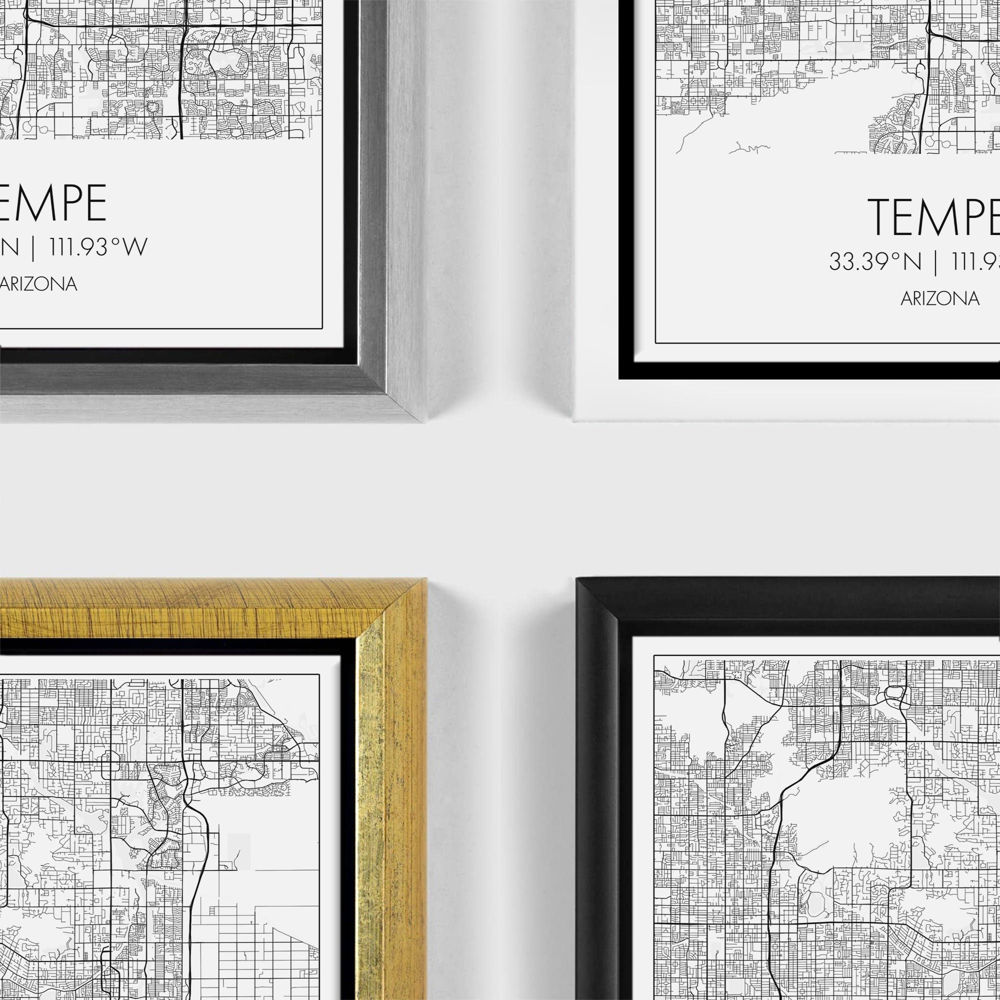 Tempe Street Map Arizona Map City Map Print Modern Wall - Etsy
