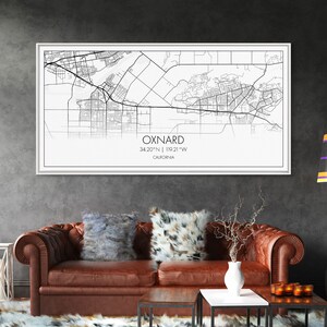 Oxnard City Map, California Art, Map Print, Minimalist Wall Art, Wall ...
