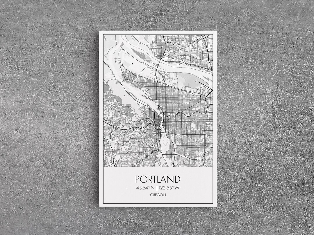 Portland Street Map Oregon Map City Map Art Minimalist Art - Etsy