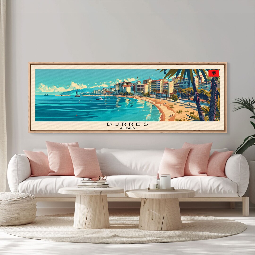 Durres Albania Travel Print Wall Art, Panoramic City Art, Travel Art ...