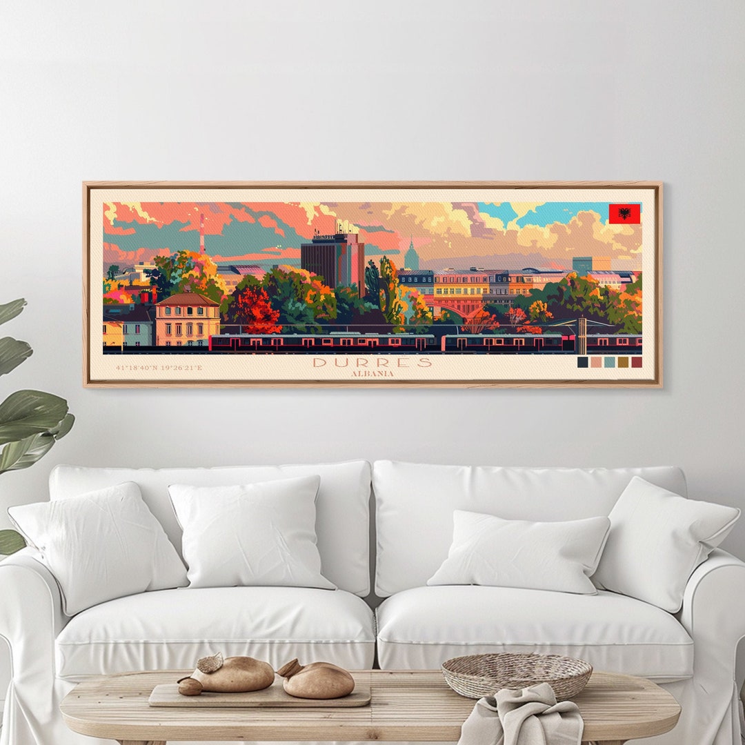 Durres Albania Travel Print Wall Art, Panoramic City Art, Travel Art ...