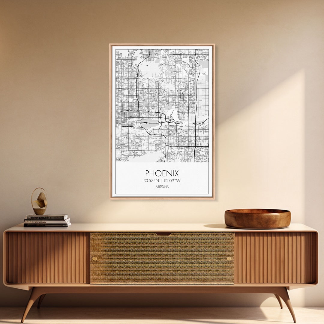 Phoenix Street Map, Arizona Map, City Map Art, Minimalist Art, Wall Art ...