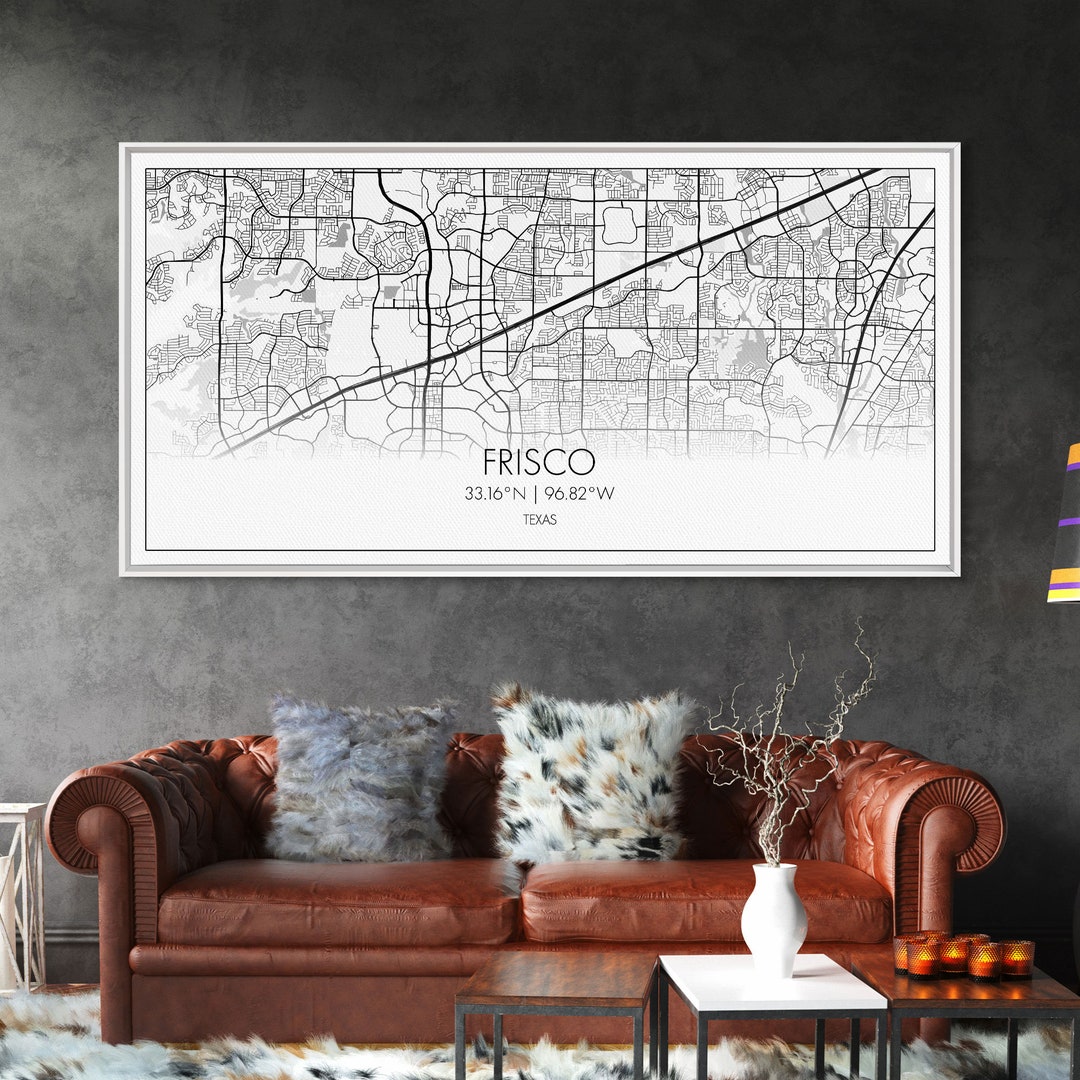 Frisco City Map, Texas Map, Map Art, Minimalist Art, Wall Art, Canvas ...