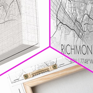Richmond Virginia City Map Art: Minimalist Canvas Print - Etsy