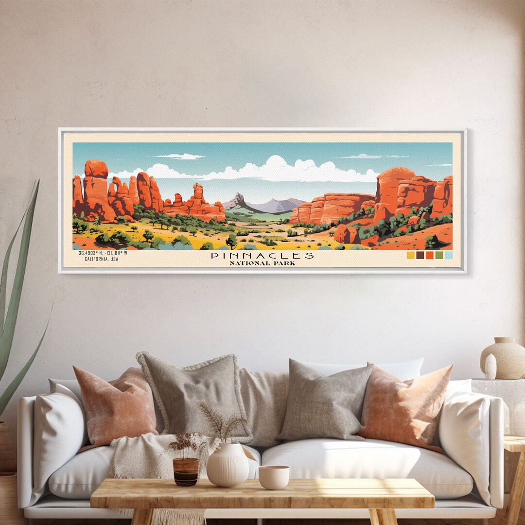 Pinnacles National Park Panoramic California Travel Art, National Park ...