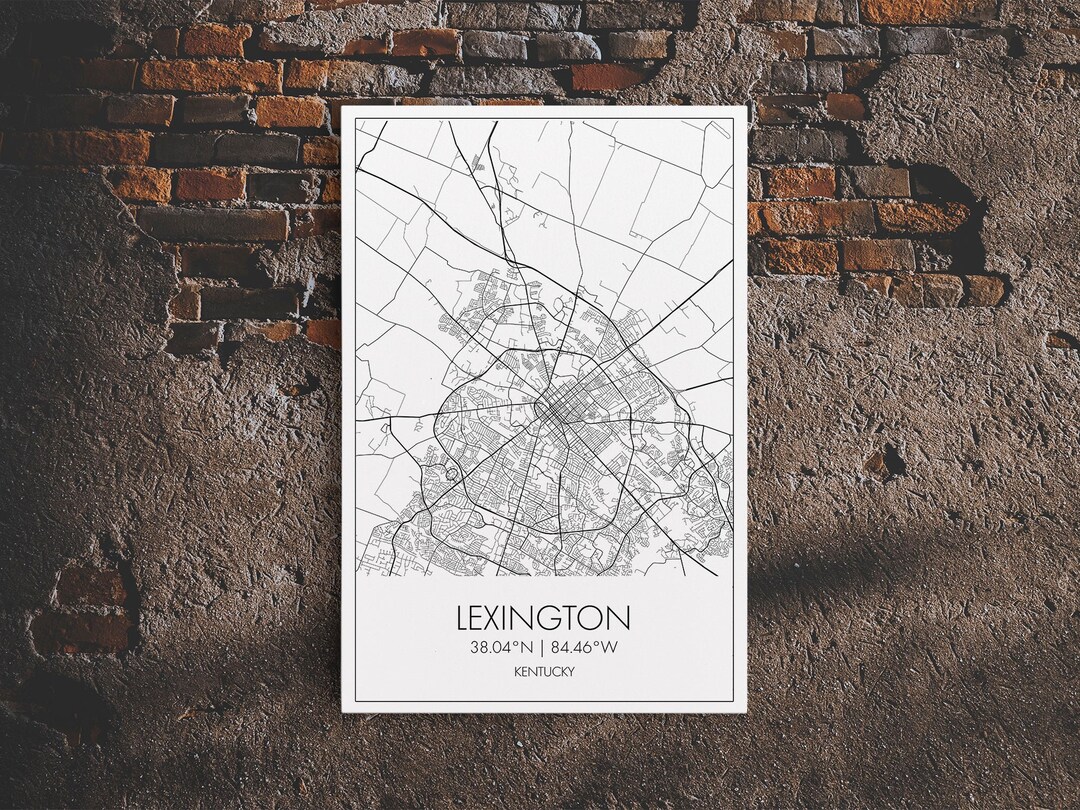 Lexington Street Map Kentucky Map City Map Art Modern Wall - Etsy