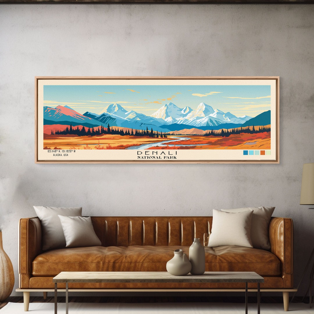 Denali National Park Panoramic Art: Alaska Travel Print - Etsy