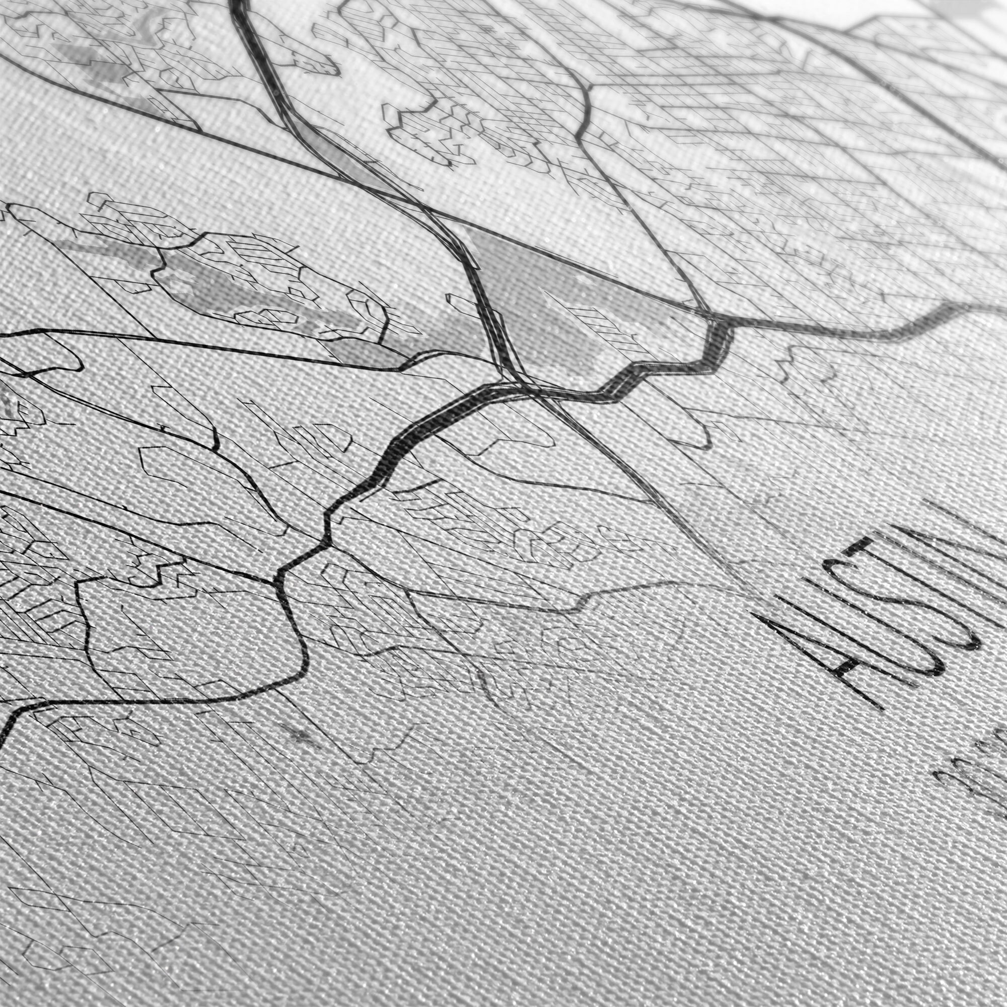 Panoramic Austin City Map Texas Art Map Print Minimalist - Etsy