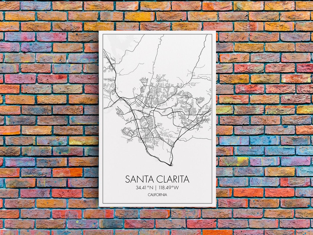 Santa Clarita Street Map California Map City Map Print - Etsy