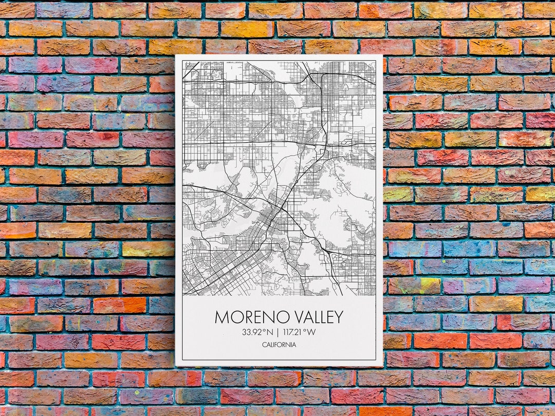 Moreno Valley Street Map California Map City Map Art Modern - Etsy