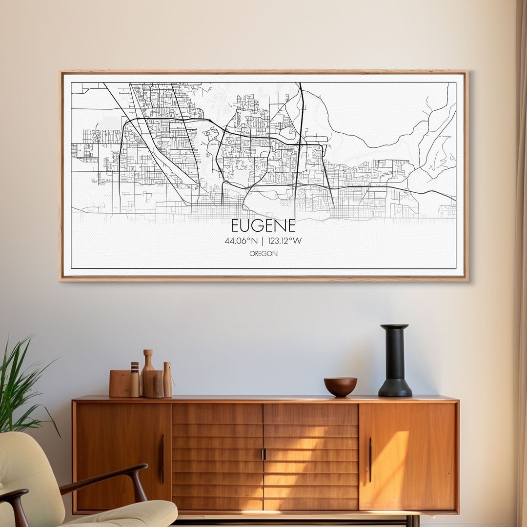 Eugene Street Map, Oregon Map, Map Art, Minimalist Art, Wall Art ...