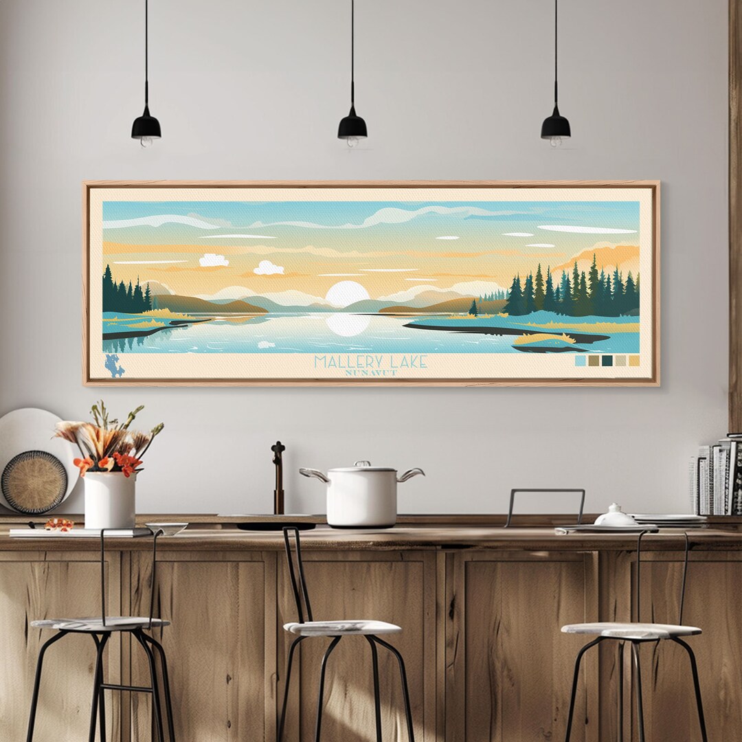 Mallery Lake, Nunavut Panoramic Wall Art Framed Canvas Print ...