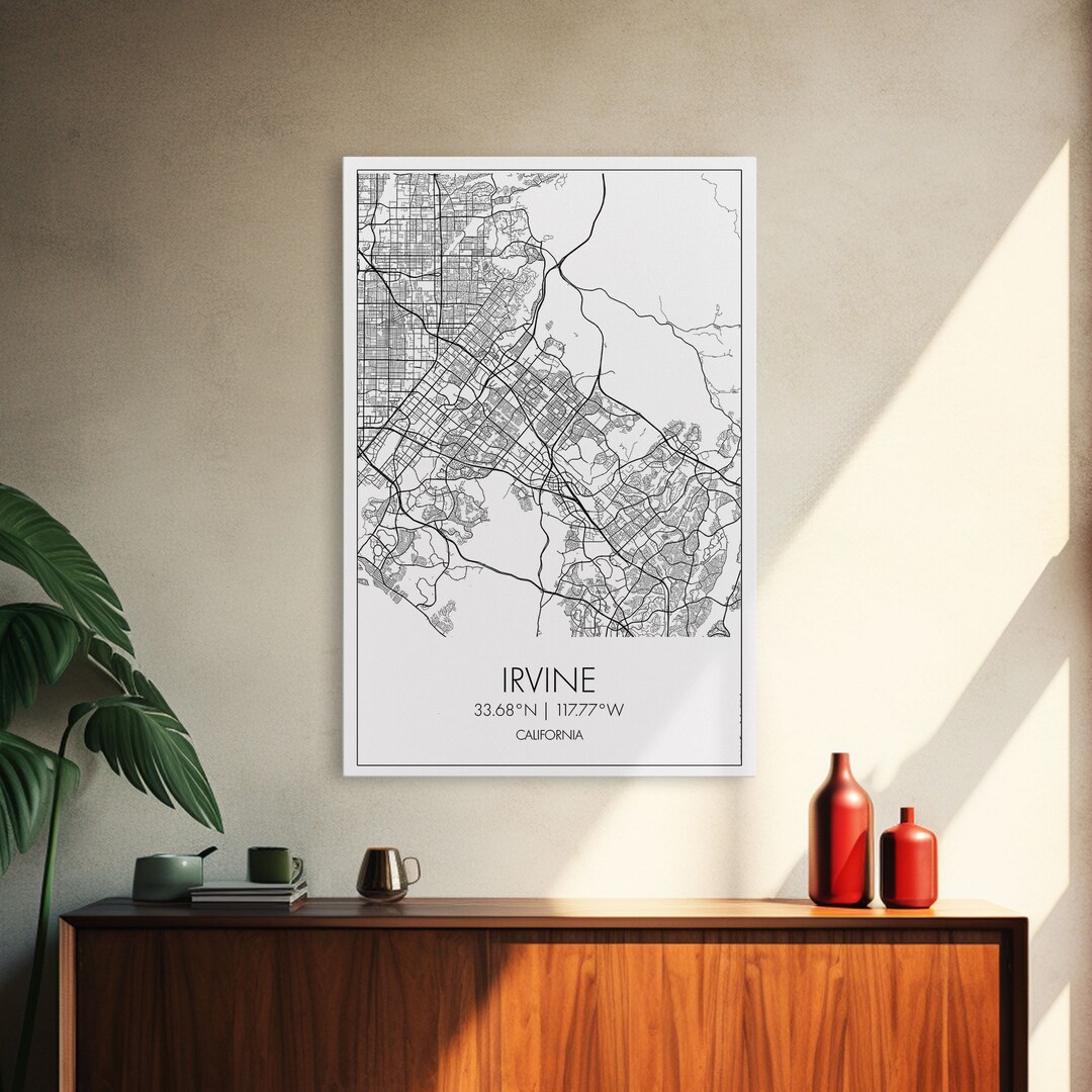 Irvine Street Map, California Map, City Map Art, Minimalist Art, Wall ...