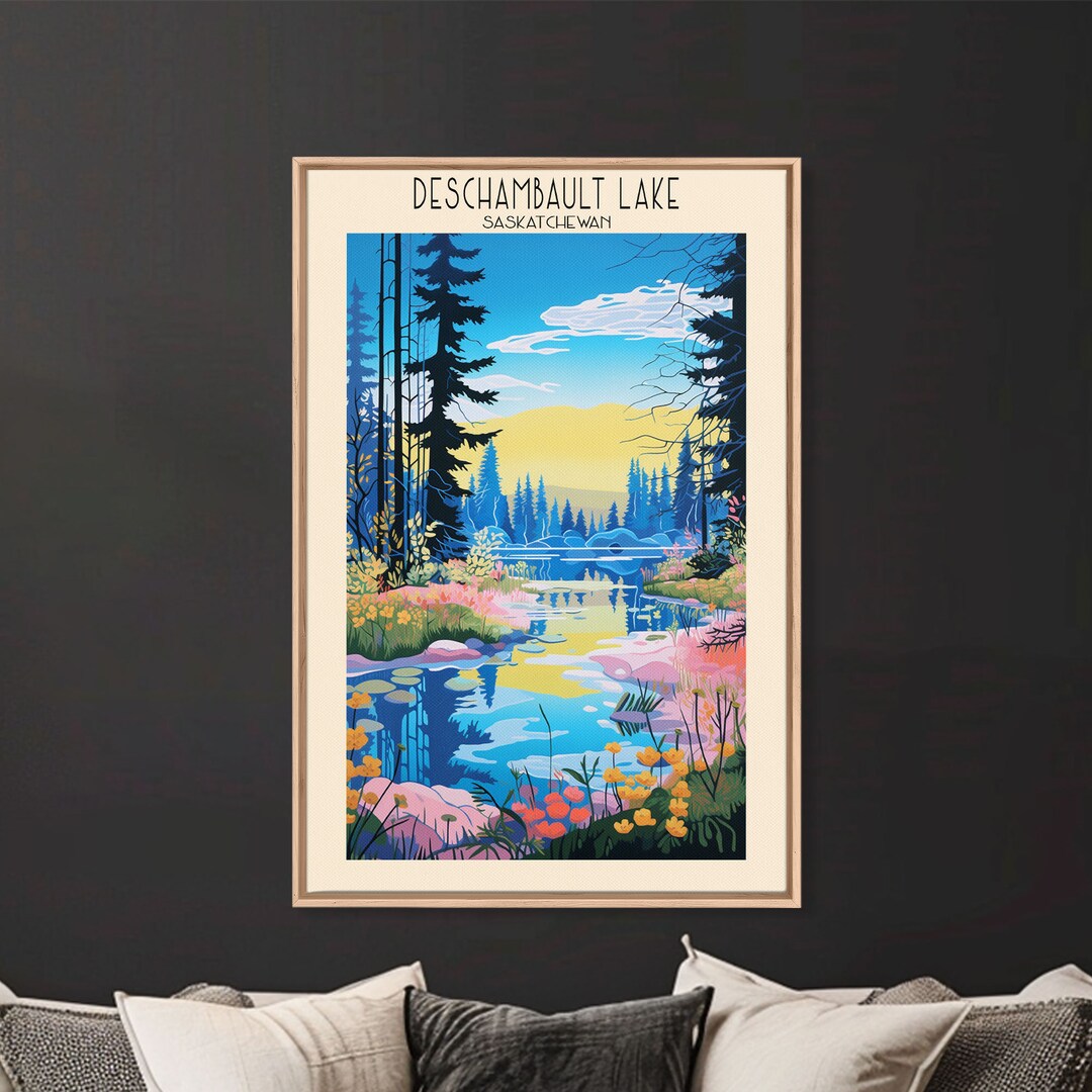 Deschambault Lake Saskatchewan Canvas Print: Mid-century Modern Lake ...