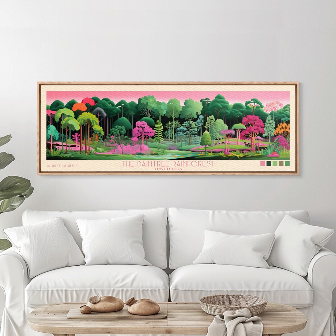 The Daintree Rainforest Travel Poster Print, Framed Canvas Print ...