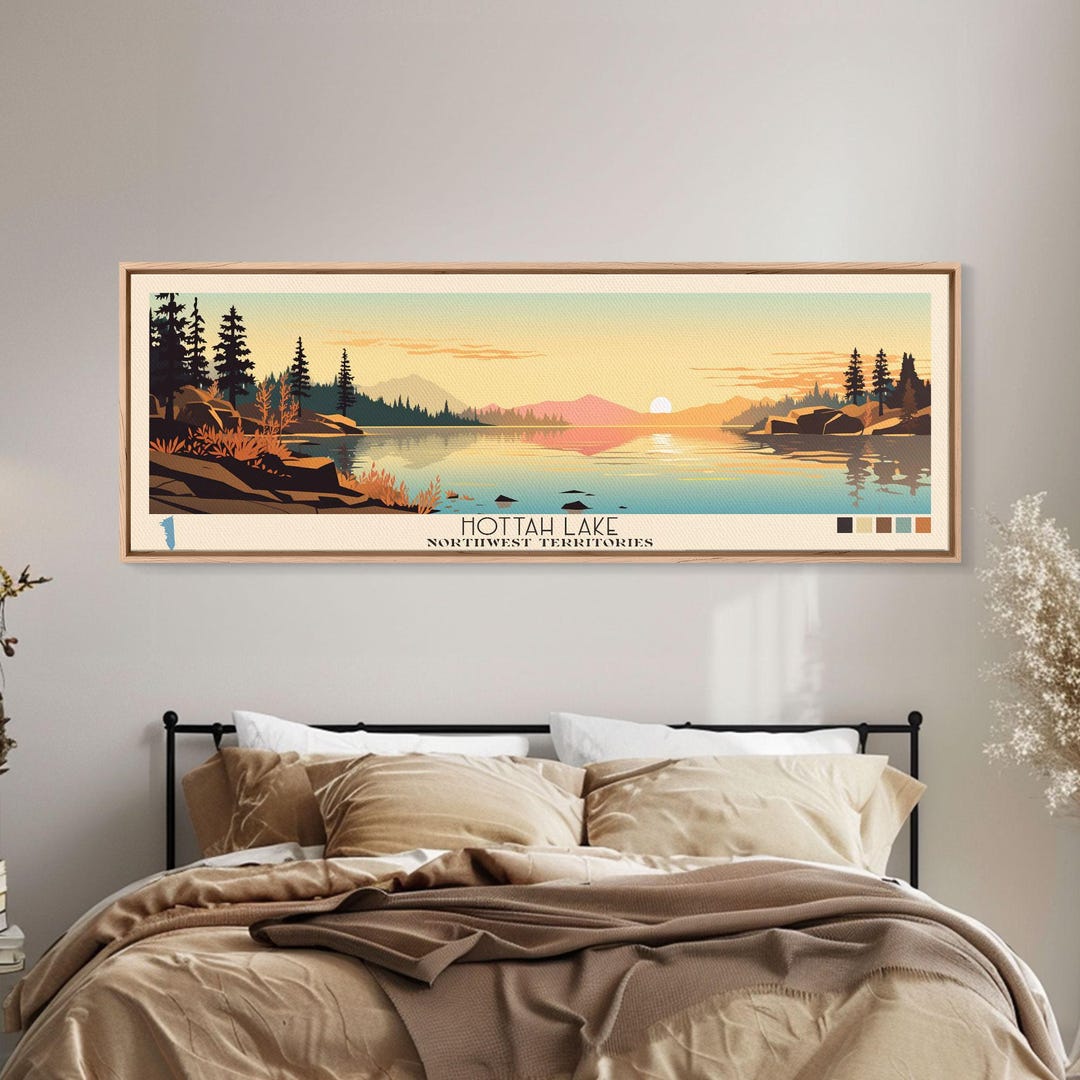 Hottah Lake Framed Canvas Print: Northwest Territories Panoramic Wall ...