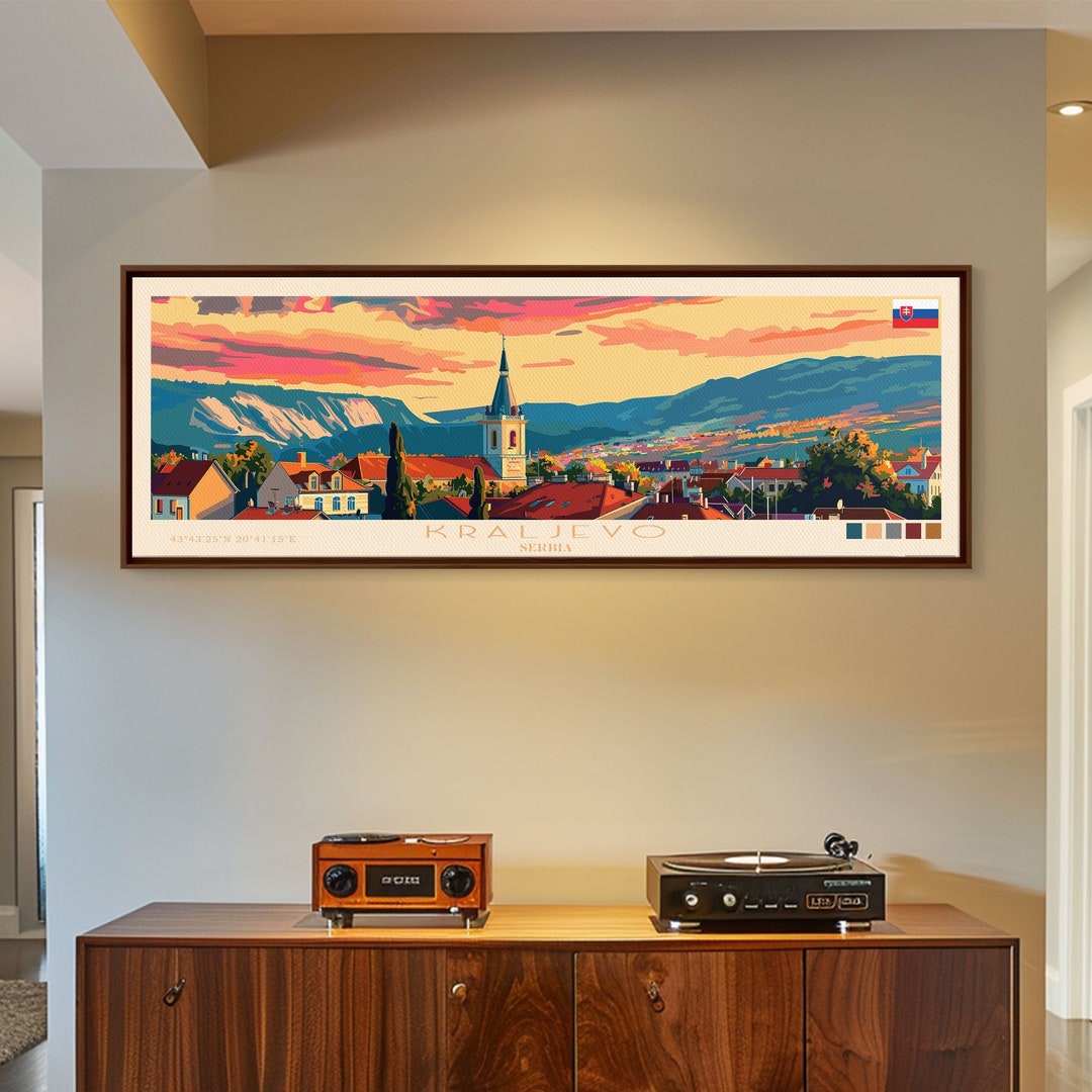 Kraljevo Serbia Panoramic Travel Poster, Framed Canvas Print or Metal ...