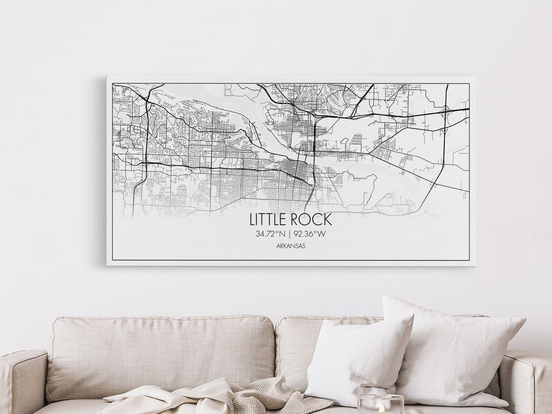 Little Rock City Map Arkansas Map Map Art Modern Art Wall - Etsy
