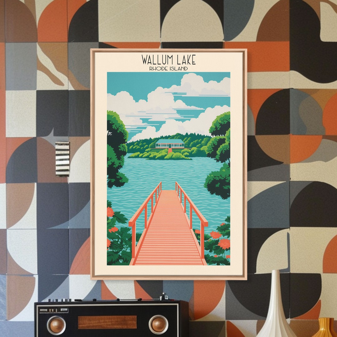 Wallum Lake Rhode Island Canvas Print: Retro Lake House Decor - Etsy