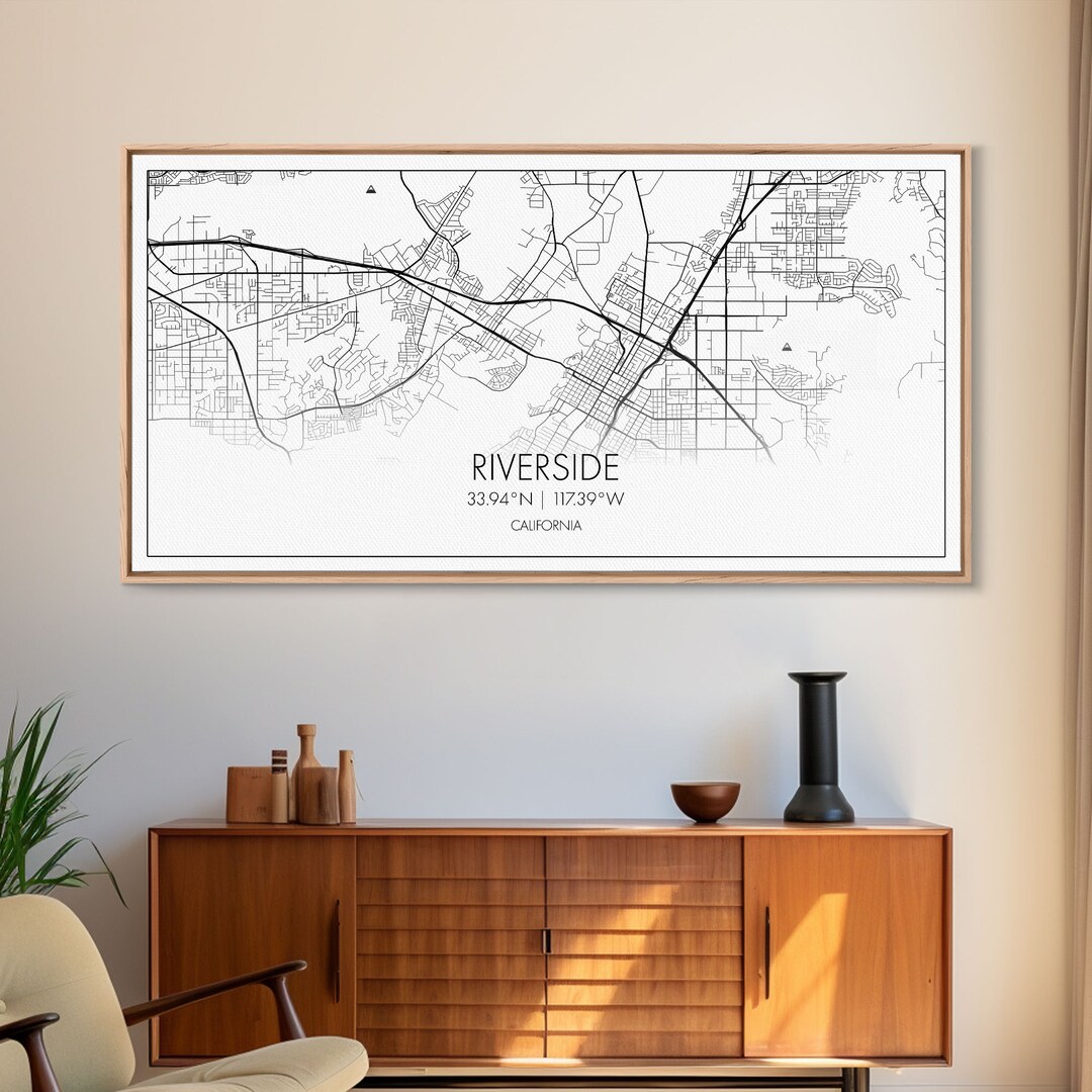 Riverside City Map, California Art, Map Print, Minimalist Wall Art ...