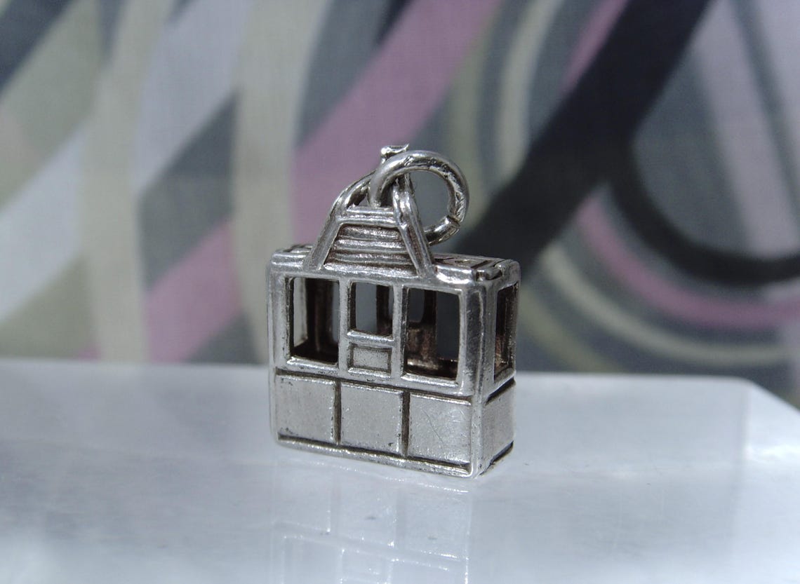 Vintage 1970s Ski Lift Silver Charm - Etsy