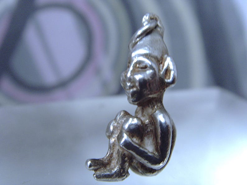Vintage 1960s Pixie/imp Solid Silver Charm - Etsy
