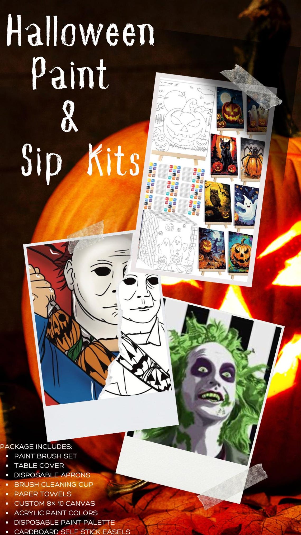 DIY Sip & Paint Party Kits Halloween Edition!! Complete With ALL ...