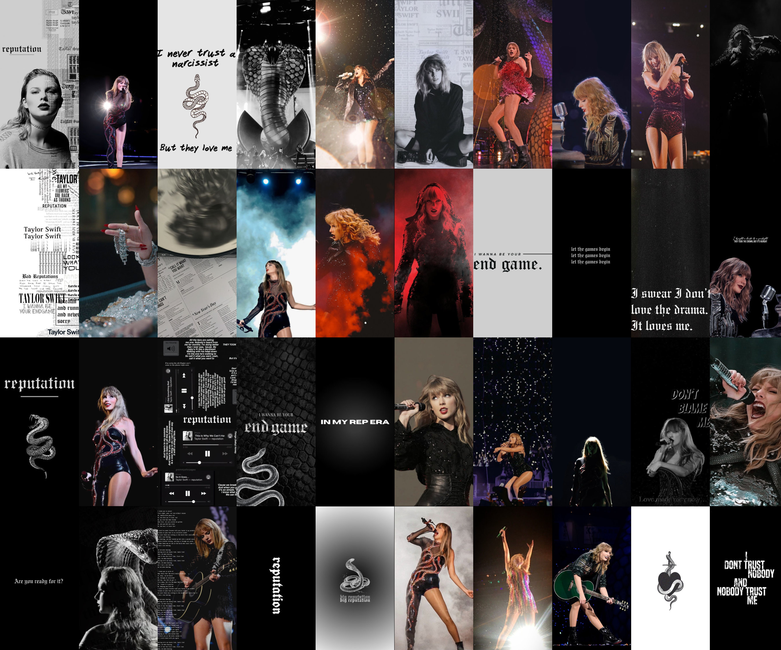 80pcs Taylor Swift Reputation Wallpaper Collage printable Digital ...