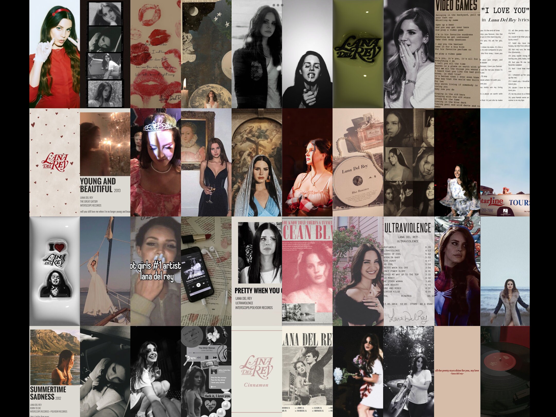 98pcs Lana Del Ray Collage Wallpapers printable Digital Download - Etsy