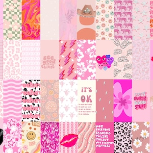 98pcs Pink Preppy Collage Kit Wallpapers printable Digital Download ...