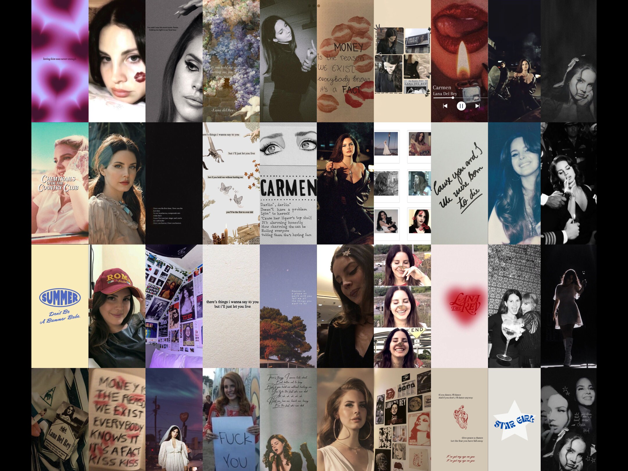 98pcs Lana Del Ray Collage Wallpapers printable Digital Download - Etsy