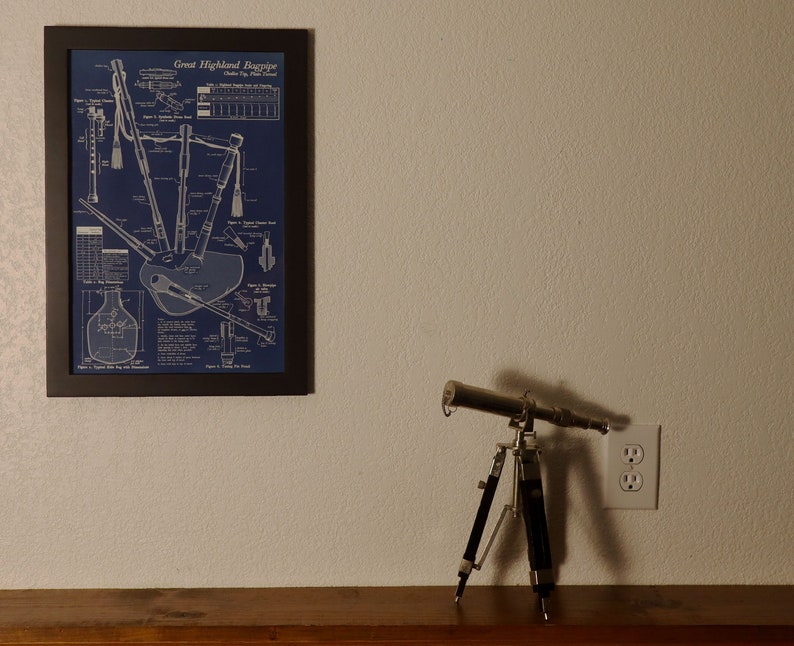 Great Highland Bagpipe Vintage-style Blueprint - Etsy