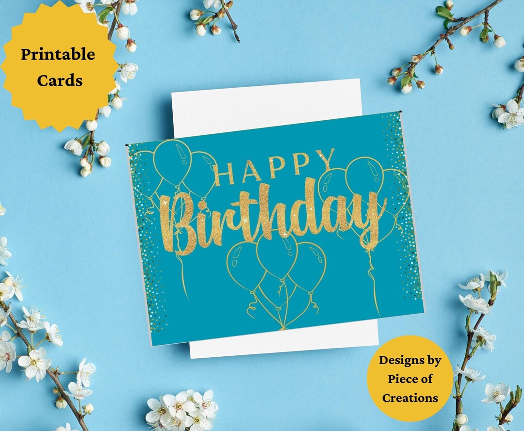 Birthday Cards, Download Printable Greeting Cards, Blue Birthday Cards ...