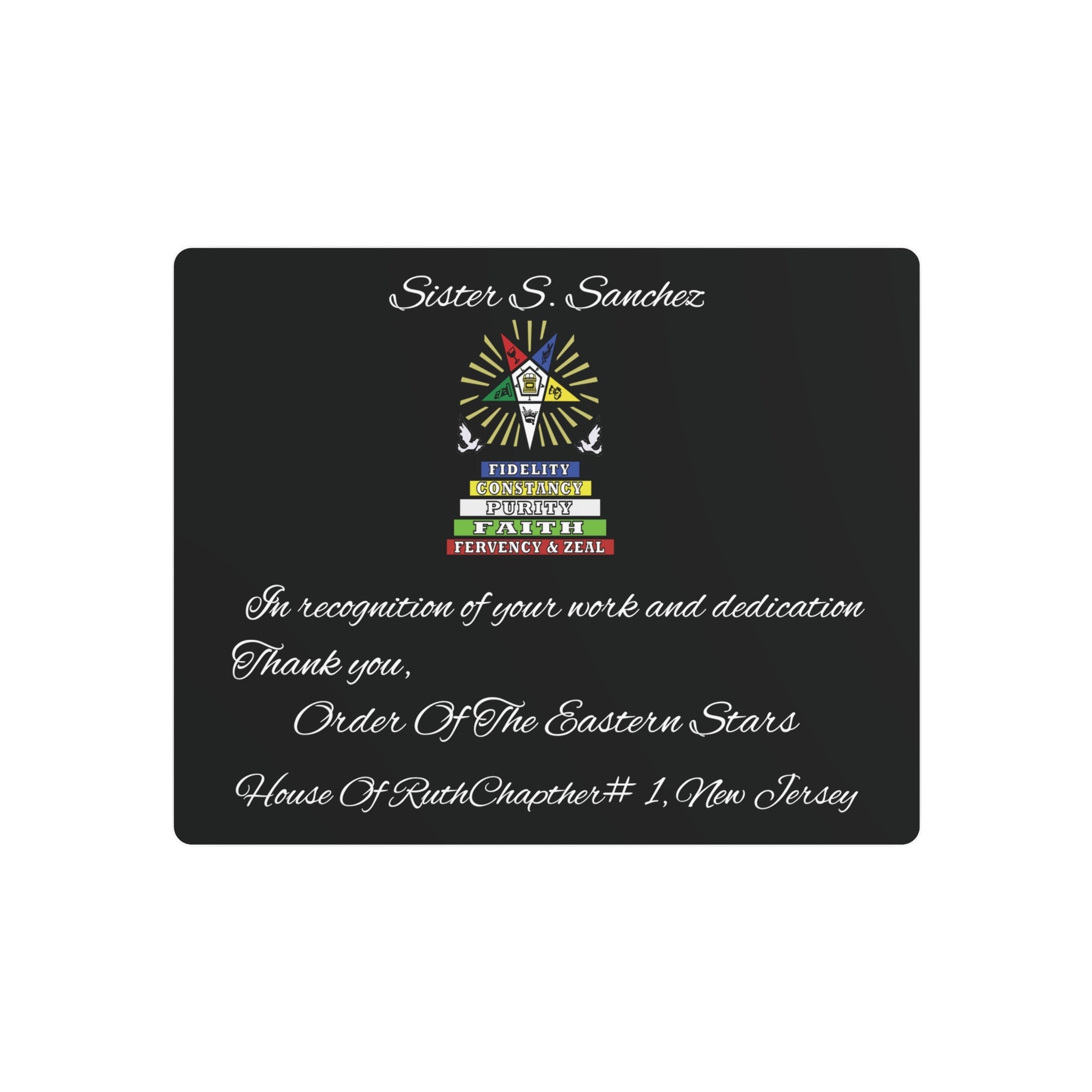 Customizable Eastern Star/ OES Metal Art Sign-plaque-award-recognition ...