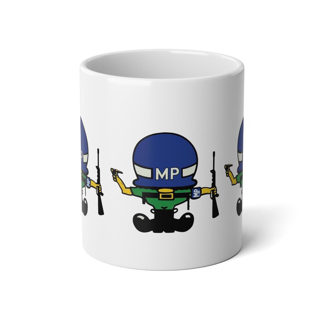 Military Police Cartoon Soldier Jumbo Mug, 20oz | MP Helmet Patrol - Etsy