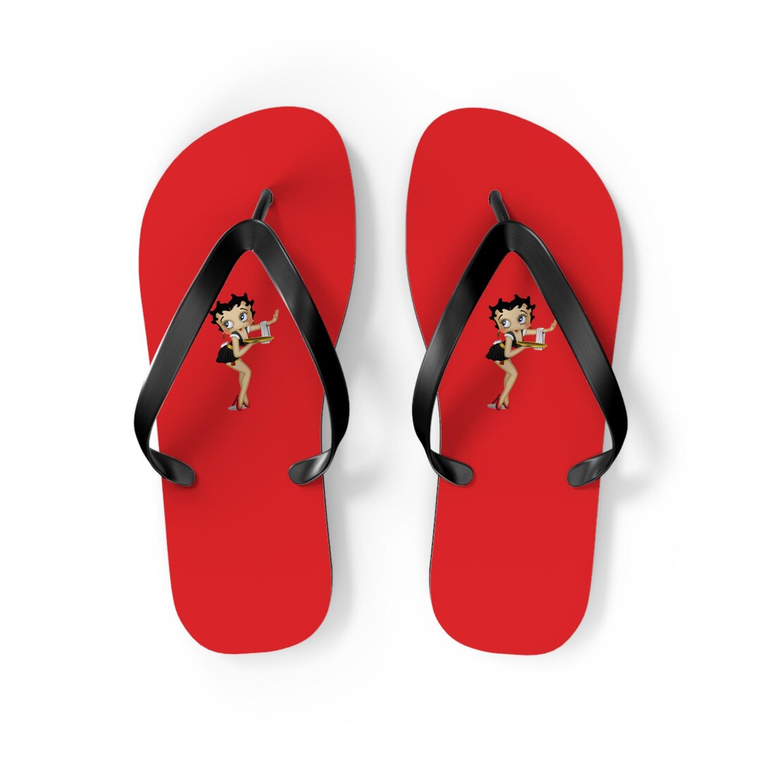 Betty Boop Flip Flops, Cartoon Character Beach Sandals, Summer Footwear ...