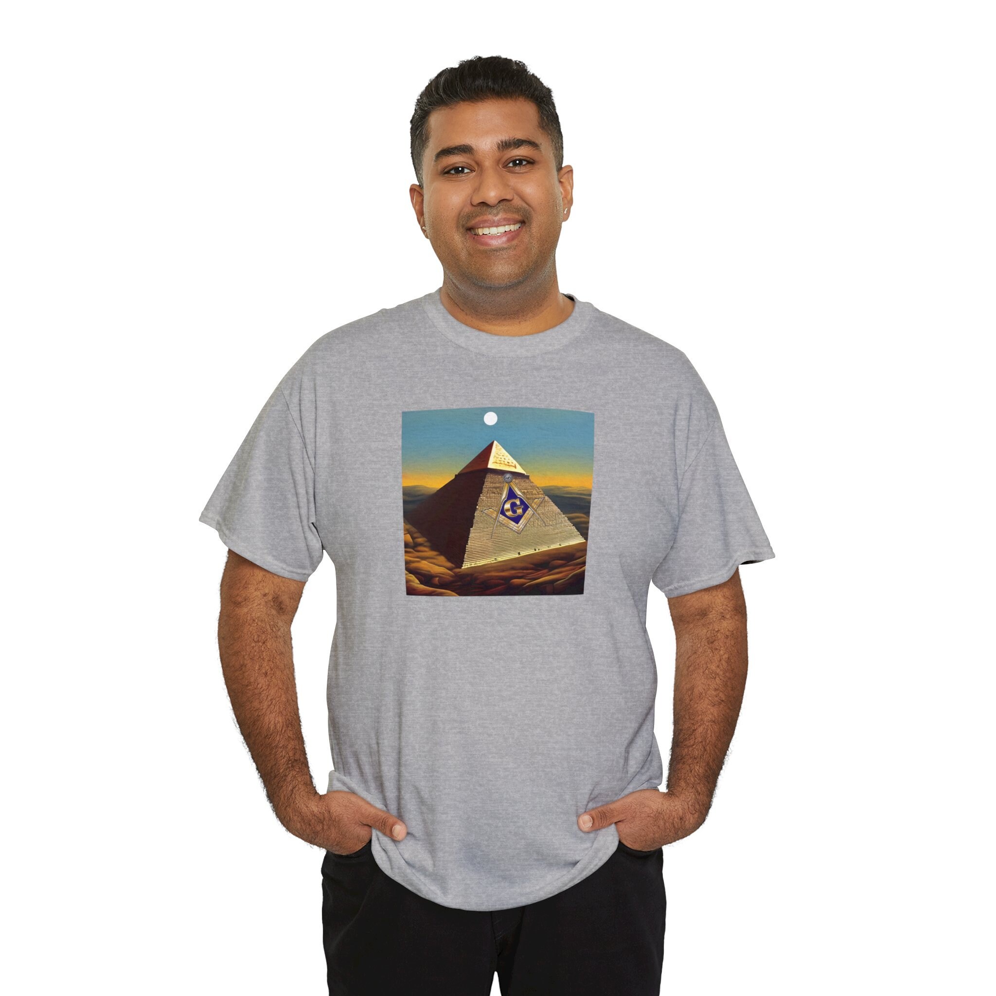 Master Mason Emblem Laid on Pyramid- Two Side Print Unisex Heavy Cotton ...