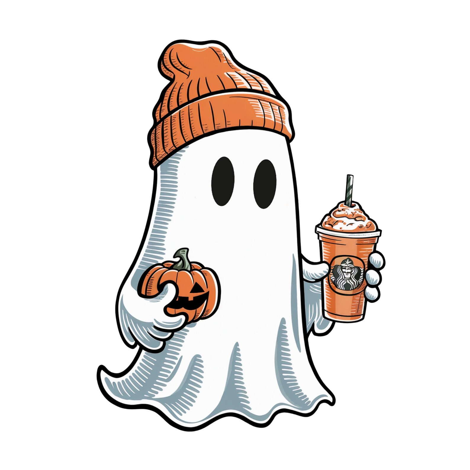 CUTE GHOST PNG, Fall Png Trendy, Pumpkin Spice Png, Halloween Clipart ...
