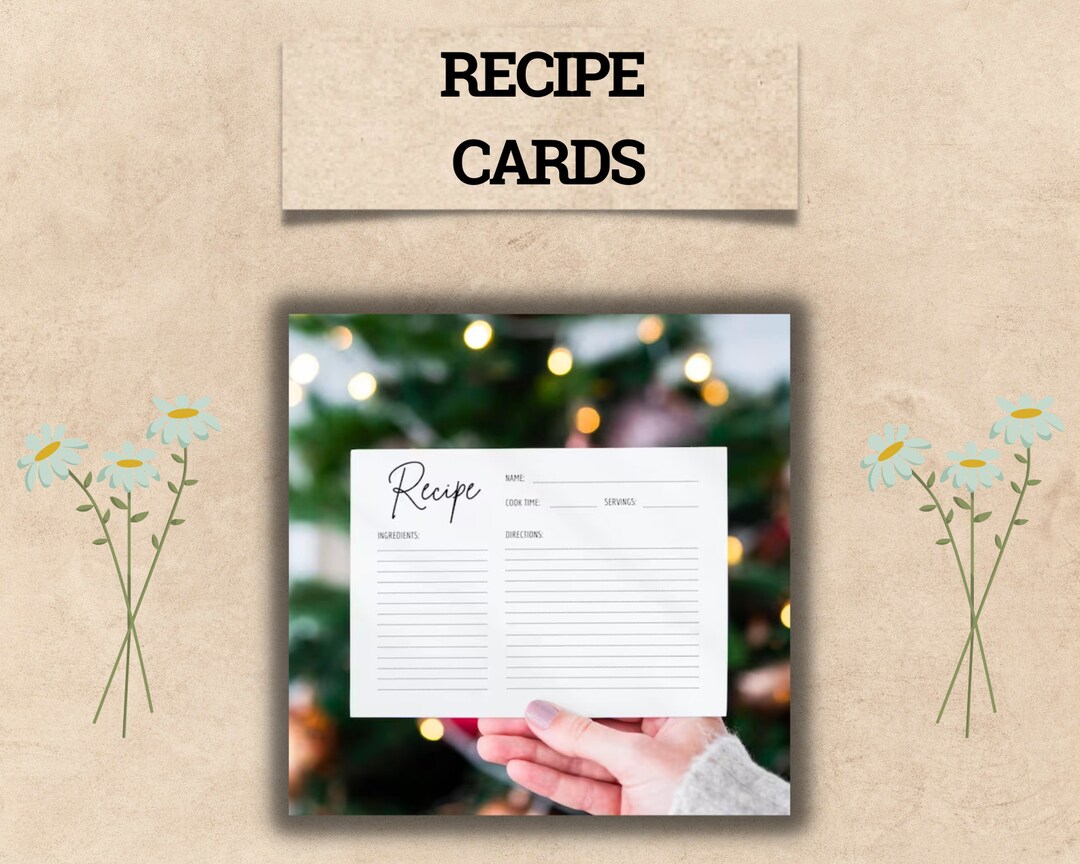 Recipe Card | Recipe Collection | Cooking Gift | Minimalist Recipe Card ...
