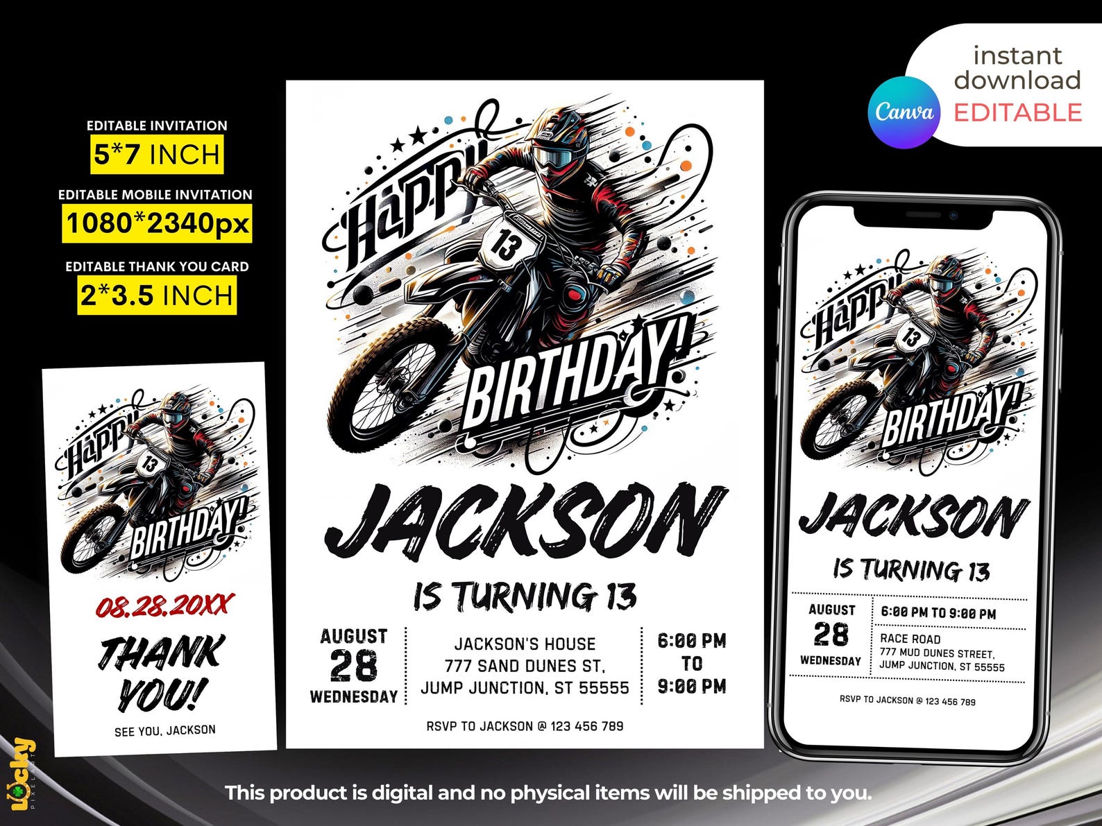 Editable Motocross Birthday Invitation: Dirt Bike Party (digital) - Etsy