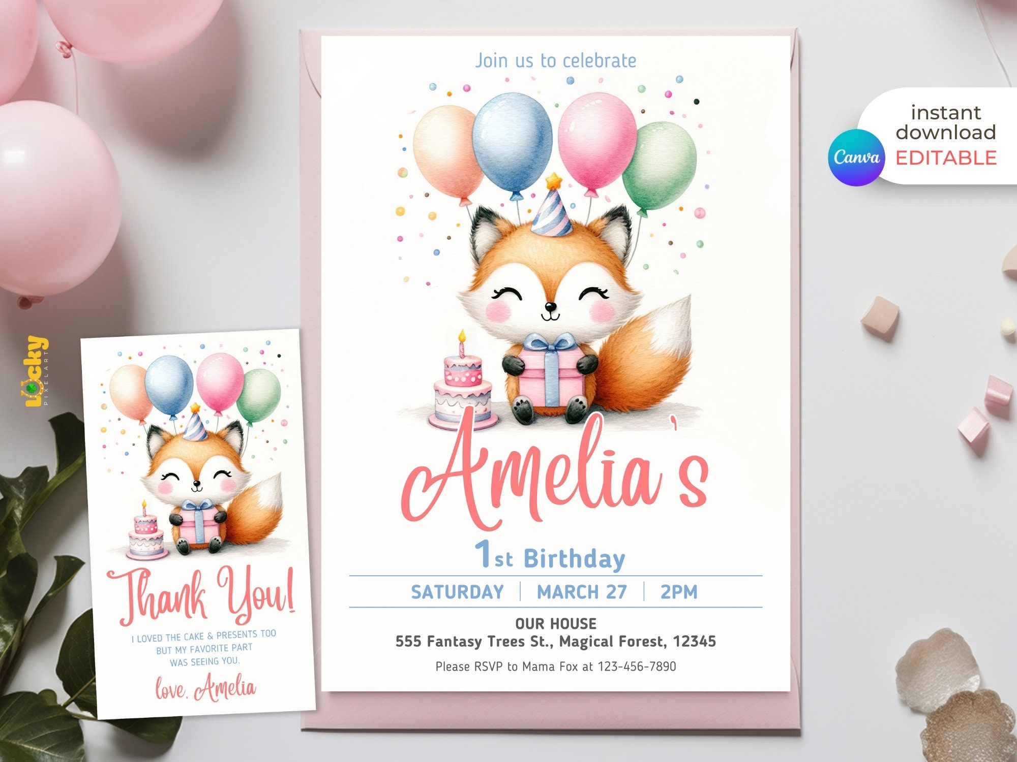 Editable Printable Digital Birthday Invitation for Boys and Girls Baby ...