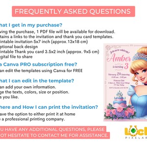 Editable Cinderella Birthday Invitation: Princess Party (digital ...