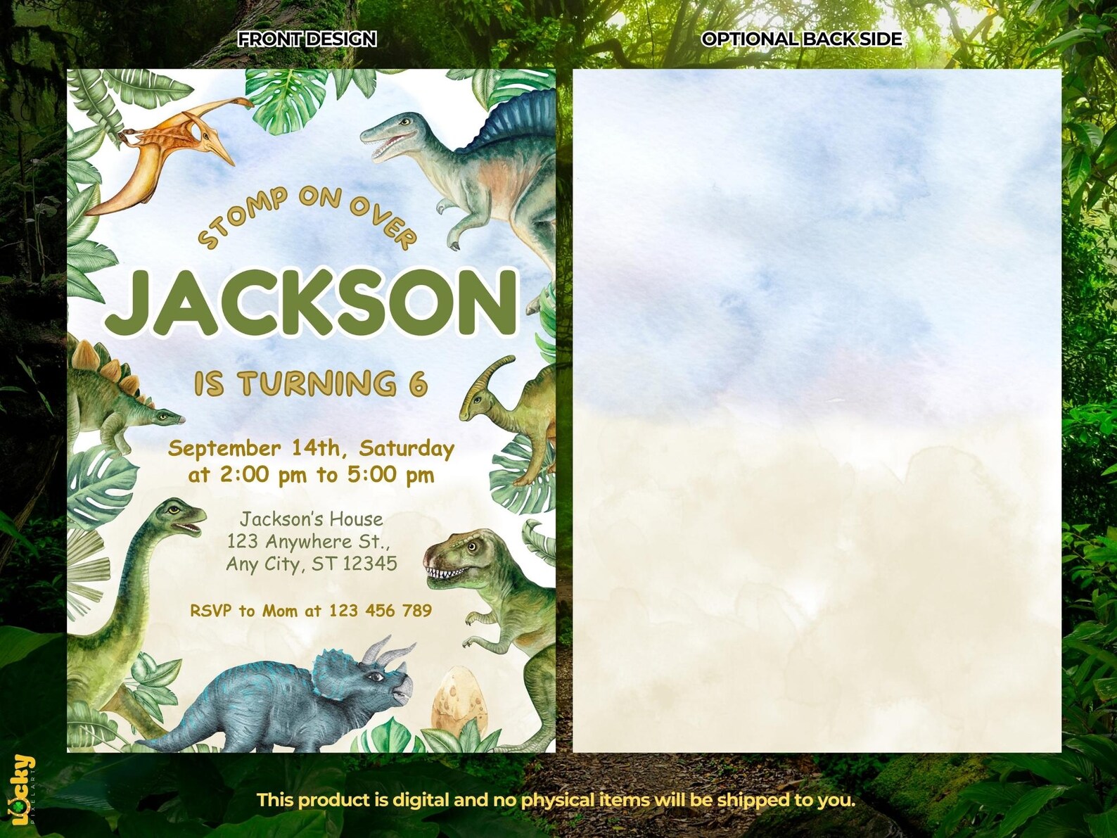 Dinosaur Birthday Invitation Template: Editable Party Theme (digital ...