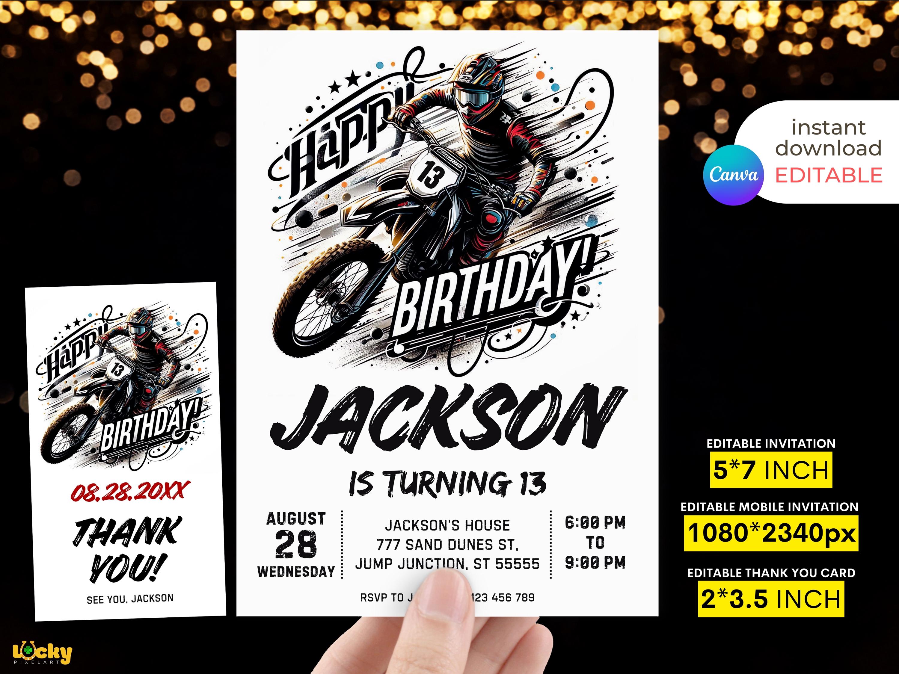 Editable Motocross Birthday Invitation: Dirt Bike Party (digital) - Etsy