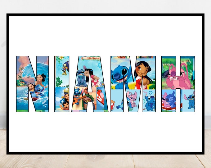 Personalised Lilo and Stitch Custom Lilo and Stitch Character Print ...