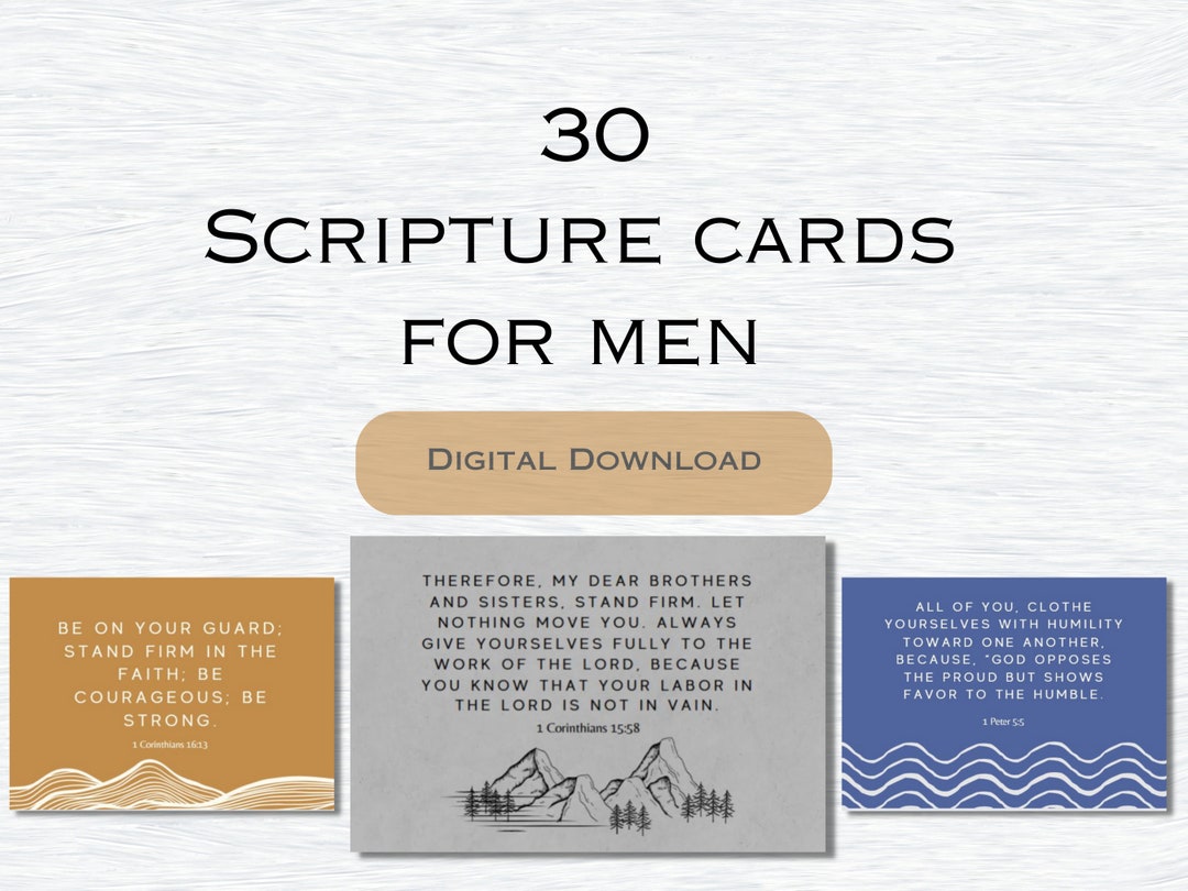 Scripture Cards for Men | Bible Verse Cards for Men | Scripture ...