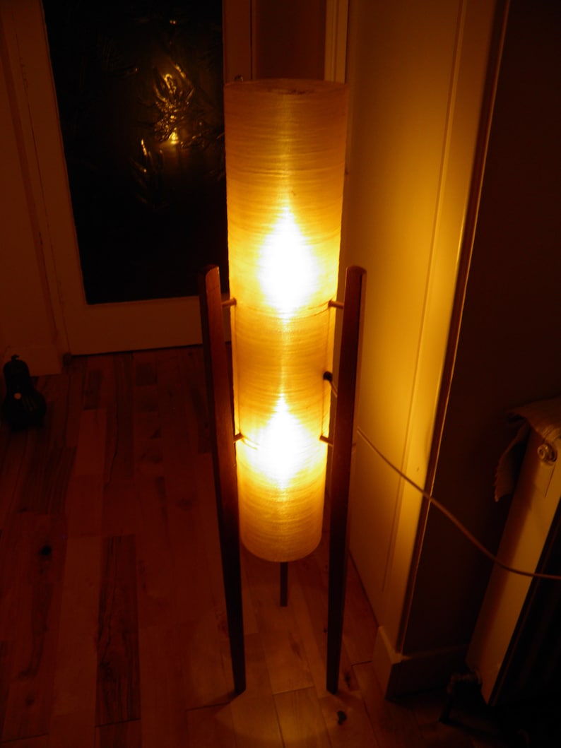 Retro Rocket Lamp Teak & Fibreglass Tripod Original 1960’s-70 - Etsy