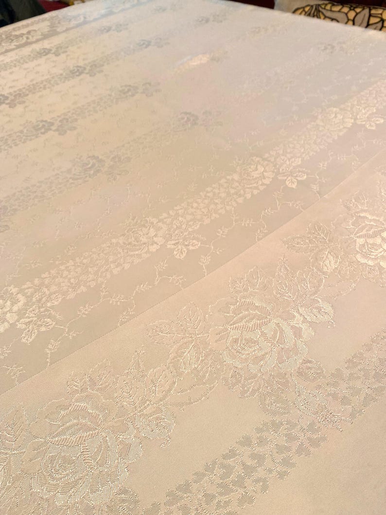 Table Cloth in Pale Rose (vintage) Damask Satin - Etsy