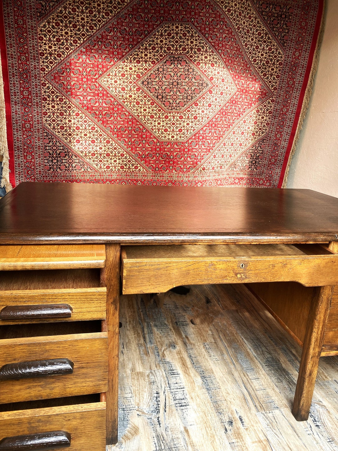 Abbess Vintage Teachers Oak Desk Circa 1950 s Rare Find Etsy