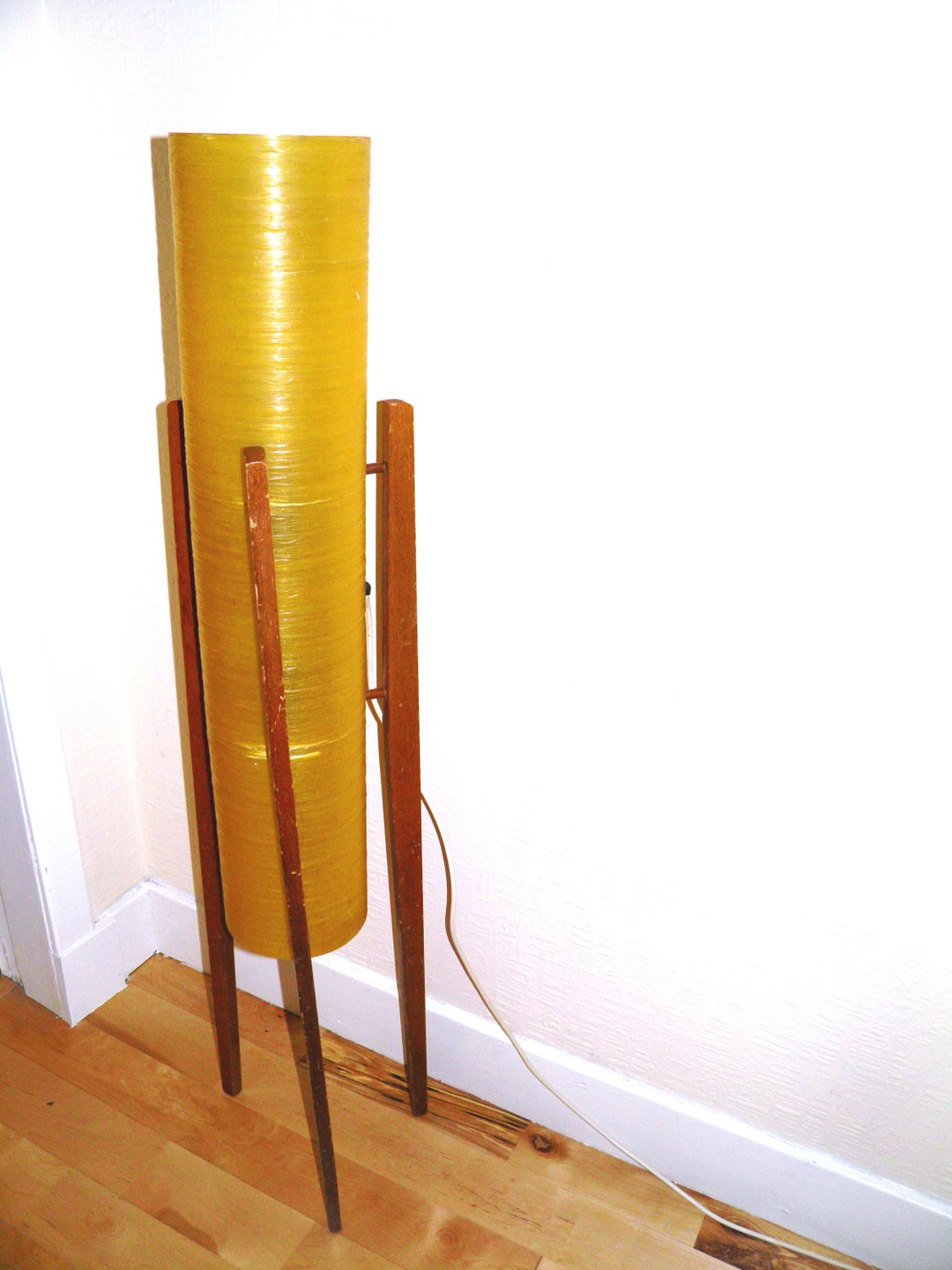 Retro Rocket Lamp Teak & Fibreglass Tripod Original 1960s-70 - Etsy